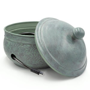 Key West Hose Pot With Lid Blue Verde Finish - Etsy