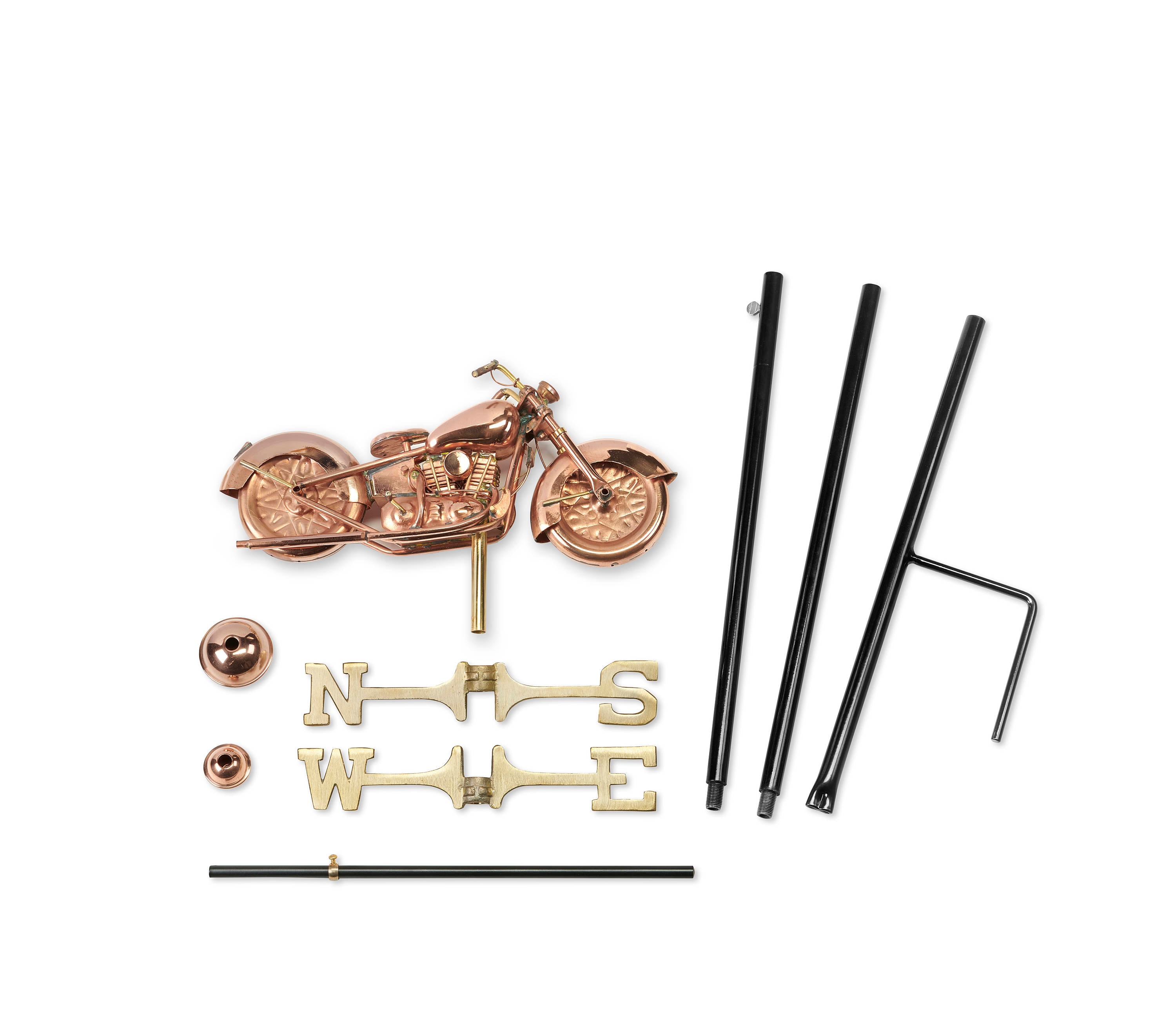Motorcycle Weathervane - Pure Copper With a Roof Mount or Garden Pole ...