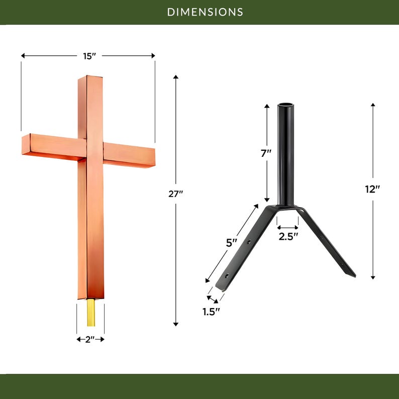 Cross Finial - Pure Copper by Good Directions - Etsy
