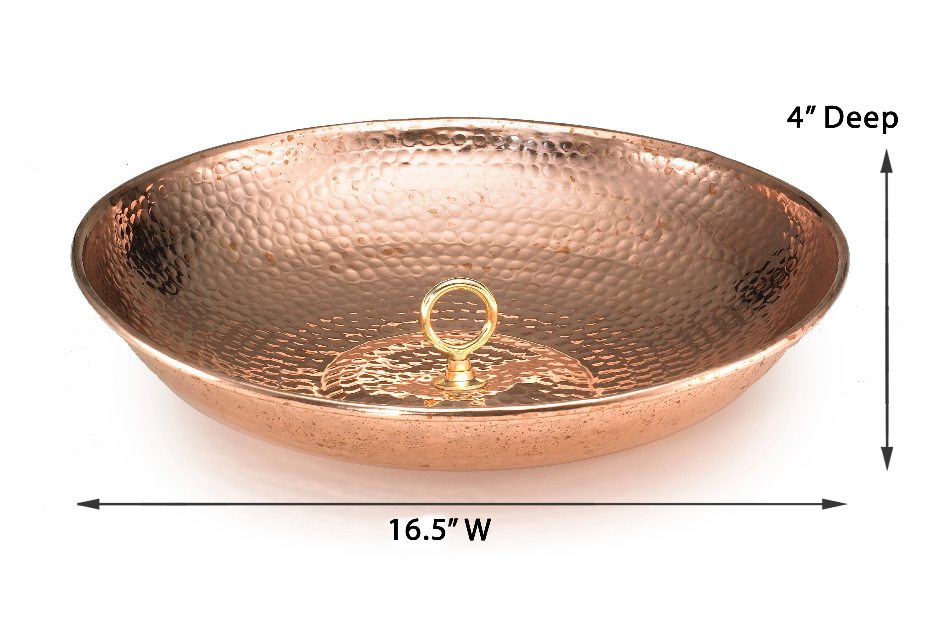 Hand Hammered Pure Copper Rain Chain Basin: Garden Decor (16.5 Inch ...
