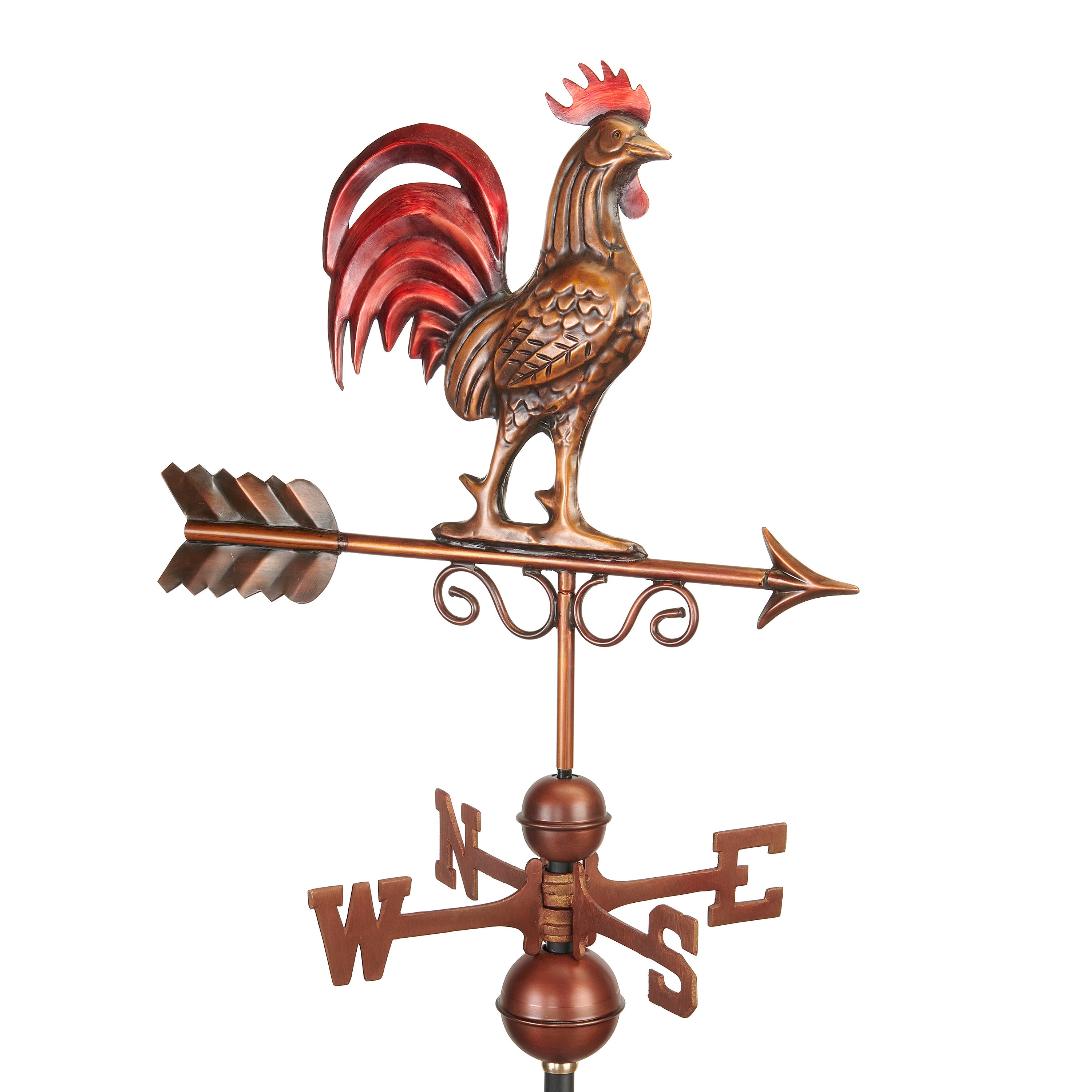 Bantam Red Rooster Weathervane With Roof Mount Pure Copper - Etsy