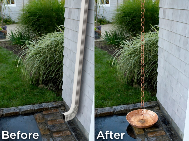 Pure Copper Large Link Rain Chain, 8.5' Long, by Good Directions - Etsy