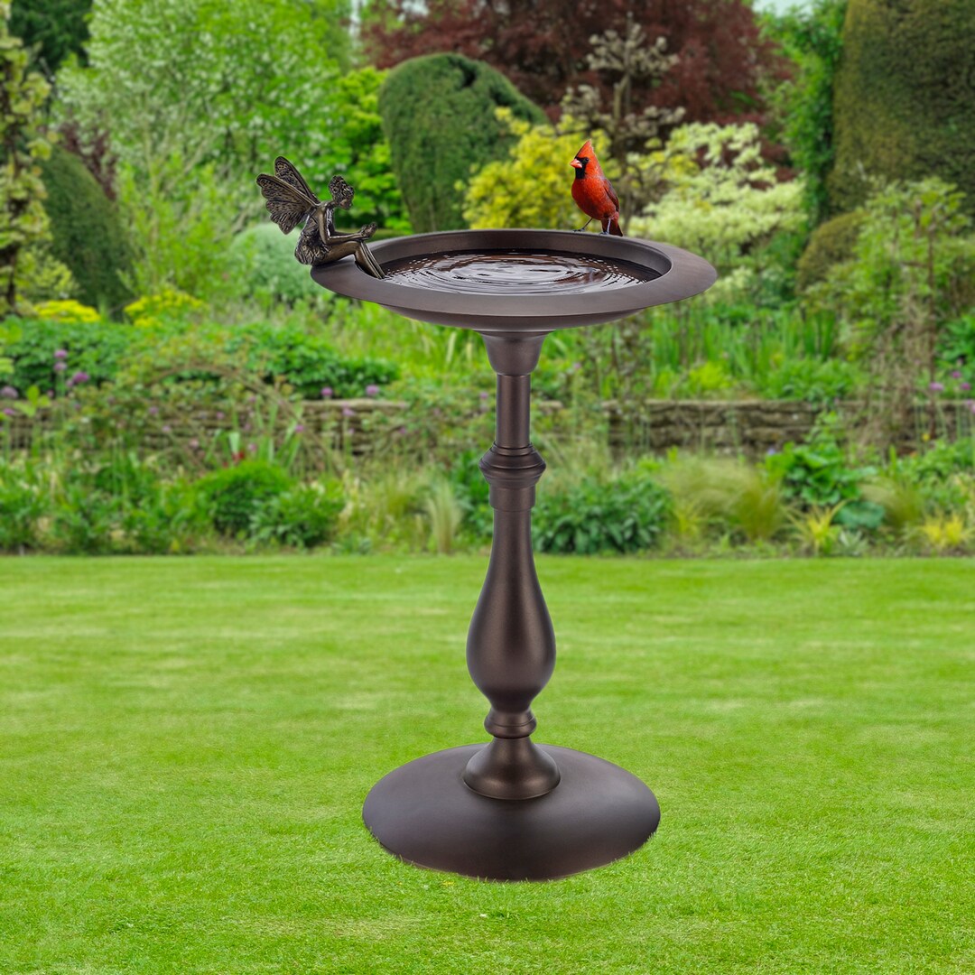 Classic Bronze Bird Bath Pedestal With Fairy - Etsy