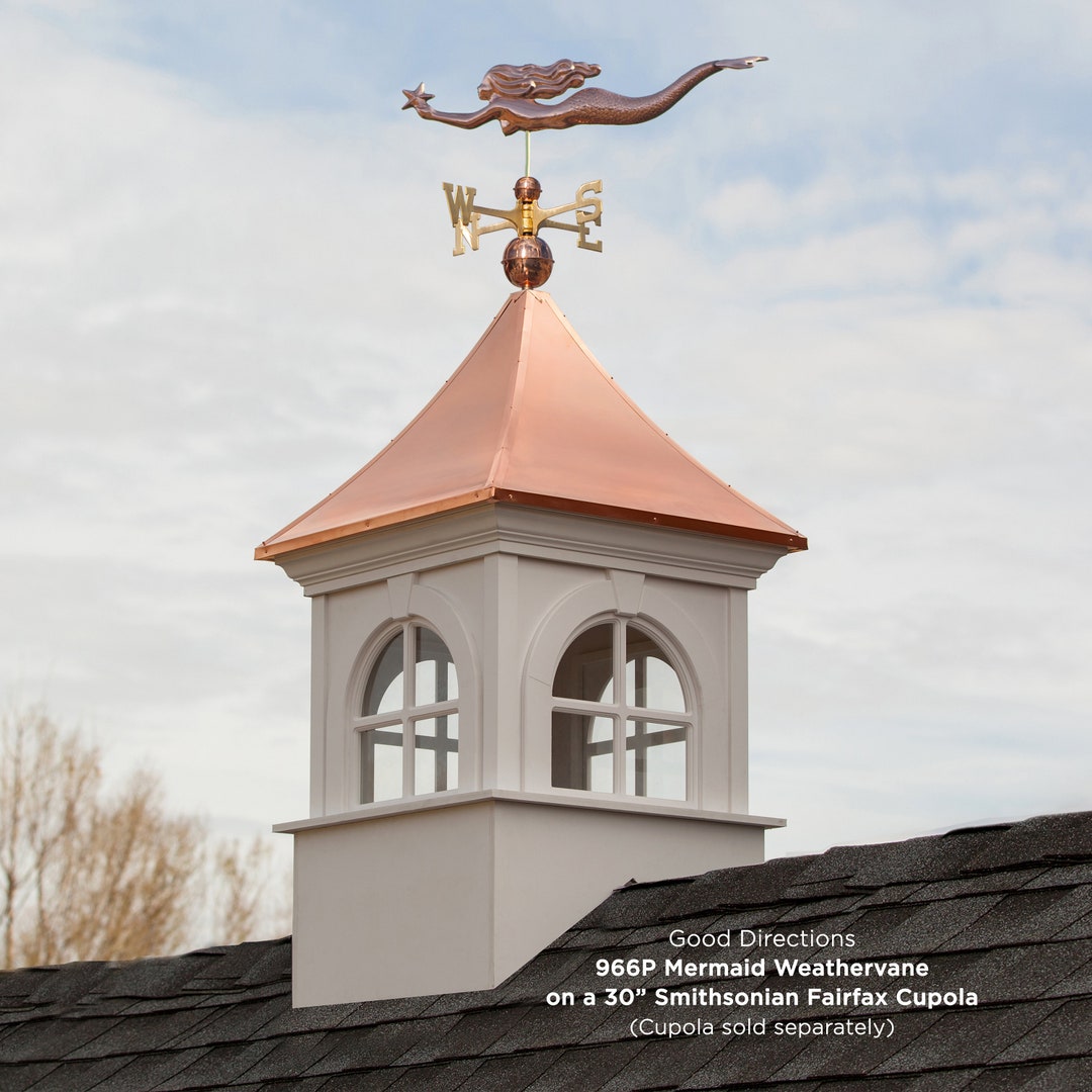 Mermaid With Starfish Weathervane With Roof Mount - Pure Copper - Etsy