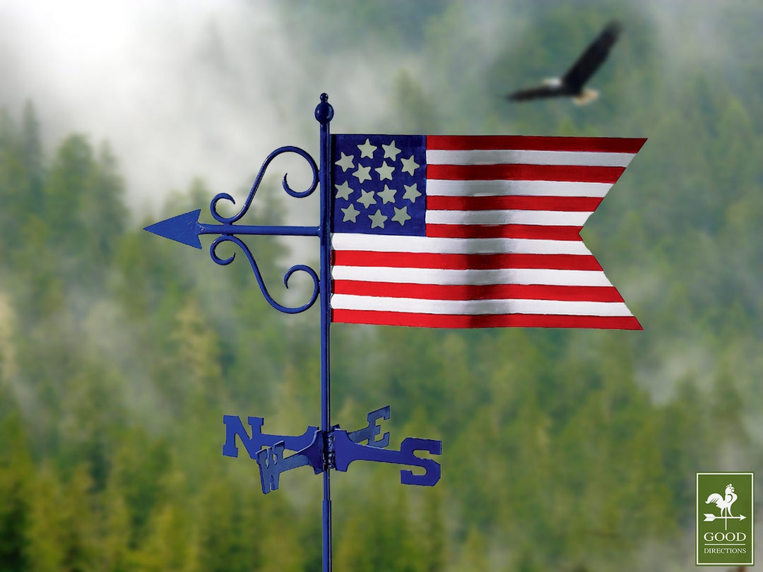Americana Flag Weathervane - With a Roof Mount or Garden Pole - Etsy