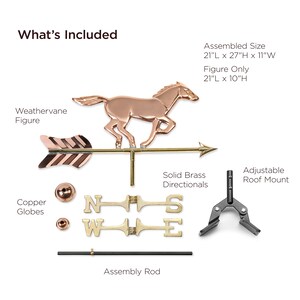 Horse Weathervane Pure Copper Wit a Roof Mount or Garden Pole - Etsy