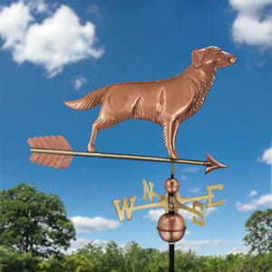 Golden Retriever Weathervane With Roof Mount - Pure Copper by Good ...