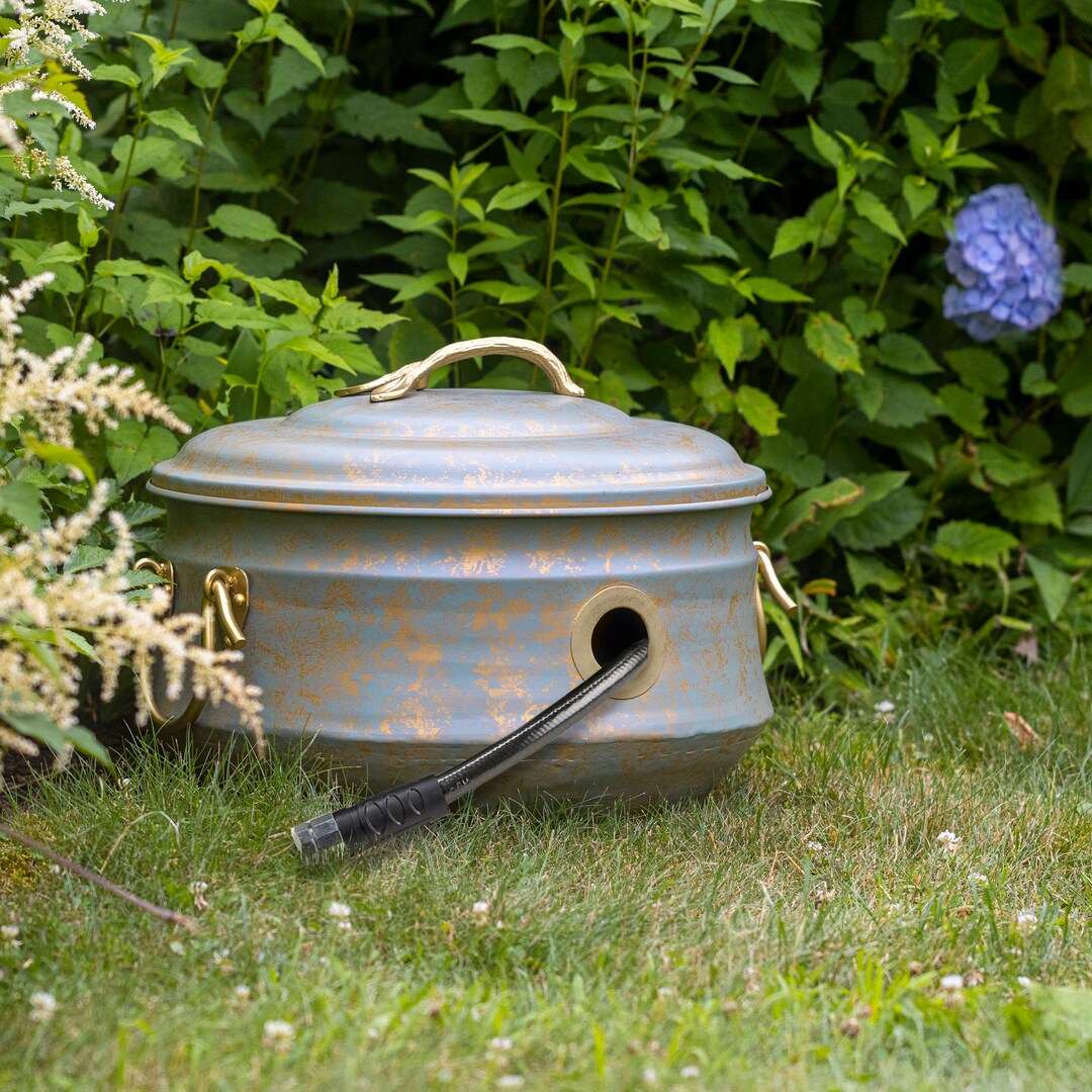 Sedona Hose Pot With Lid Brass Accents Holds up to 150-feet - Etsy