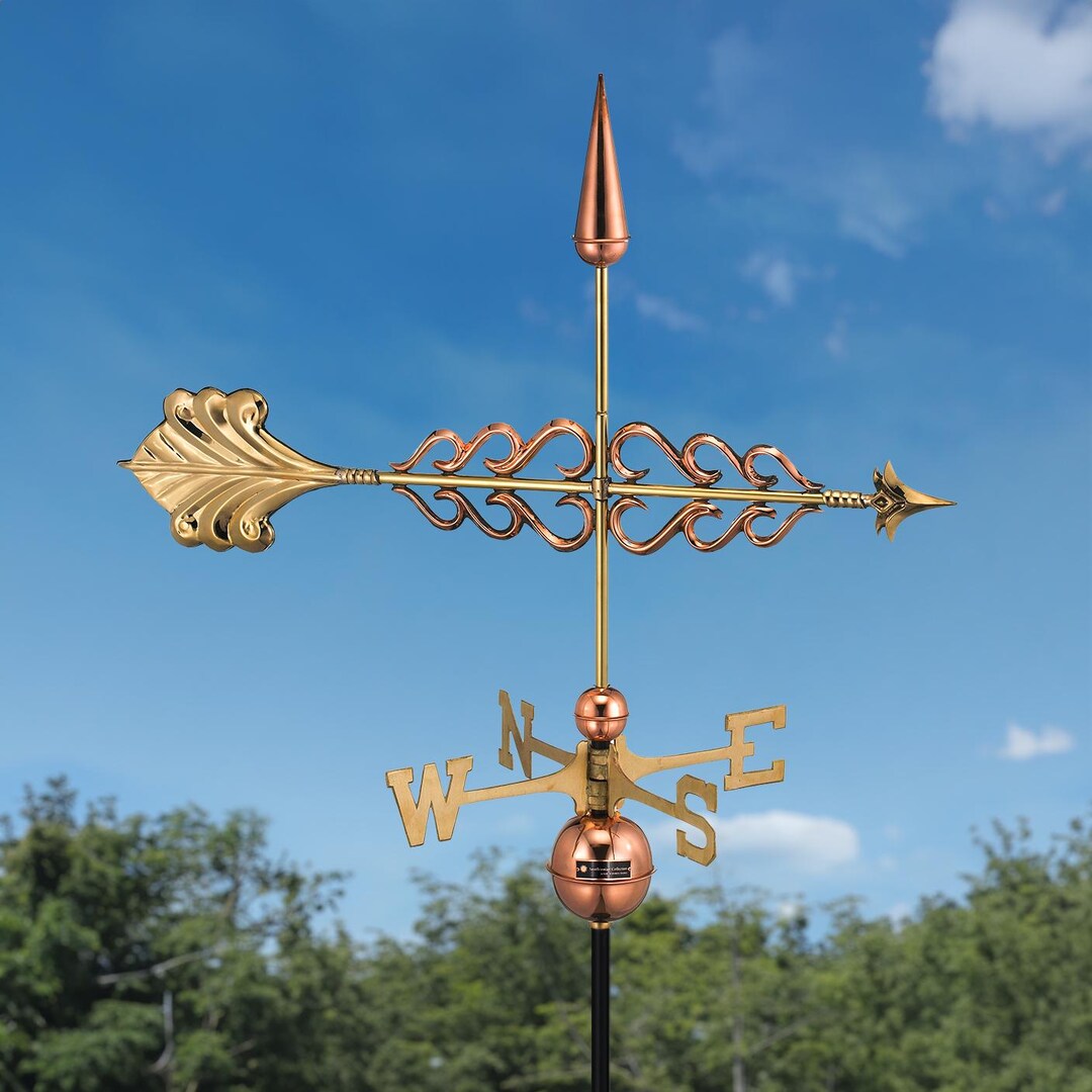 Smithsonian Arrow Weathervane With Roof Mount Pure Copper - Etsy