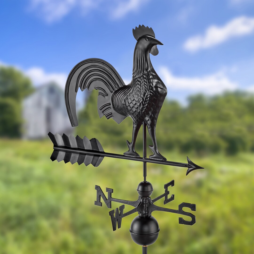 Modern Farmhouse-inspired Rooster Weathervane Black Finish - Etsy