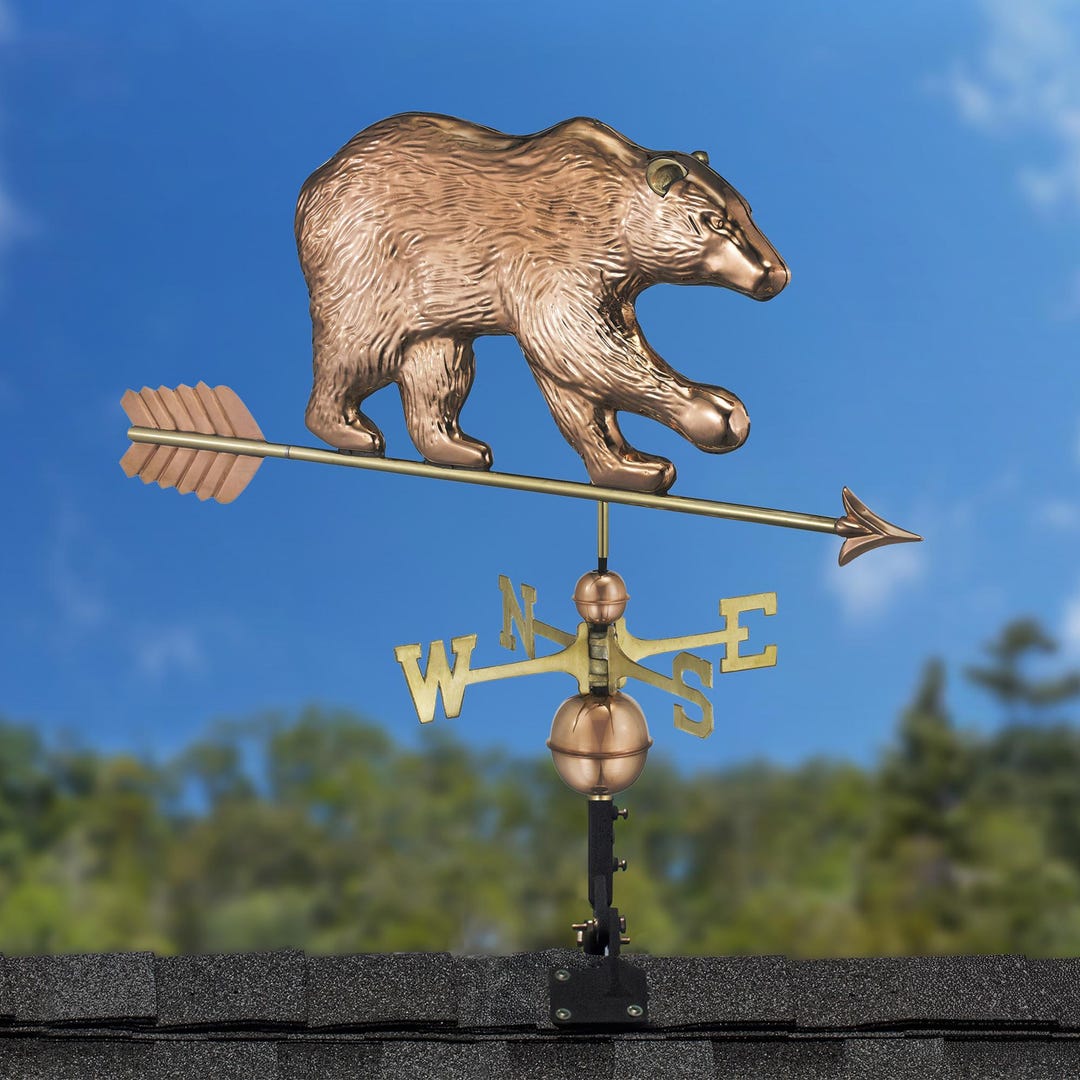 Bear Weathervane With Arrow - Pure Copper, Includes Roof Mount - Etsy