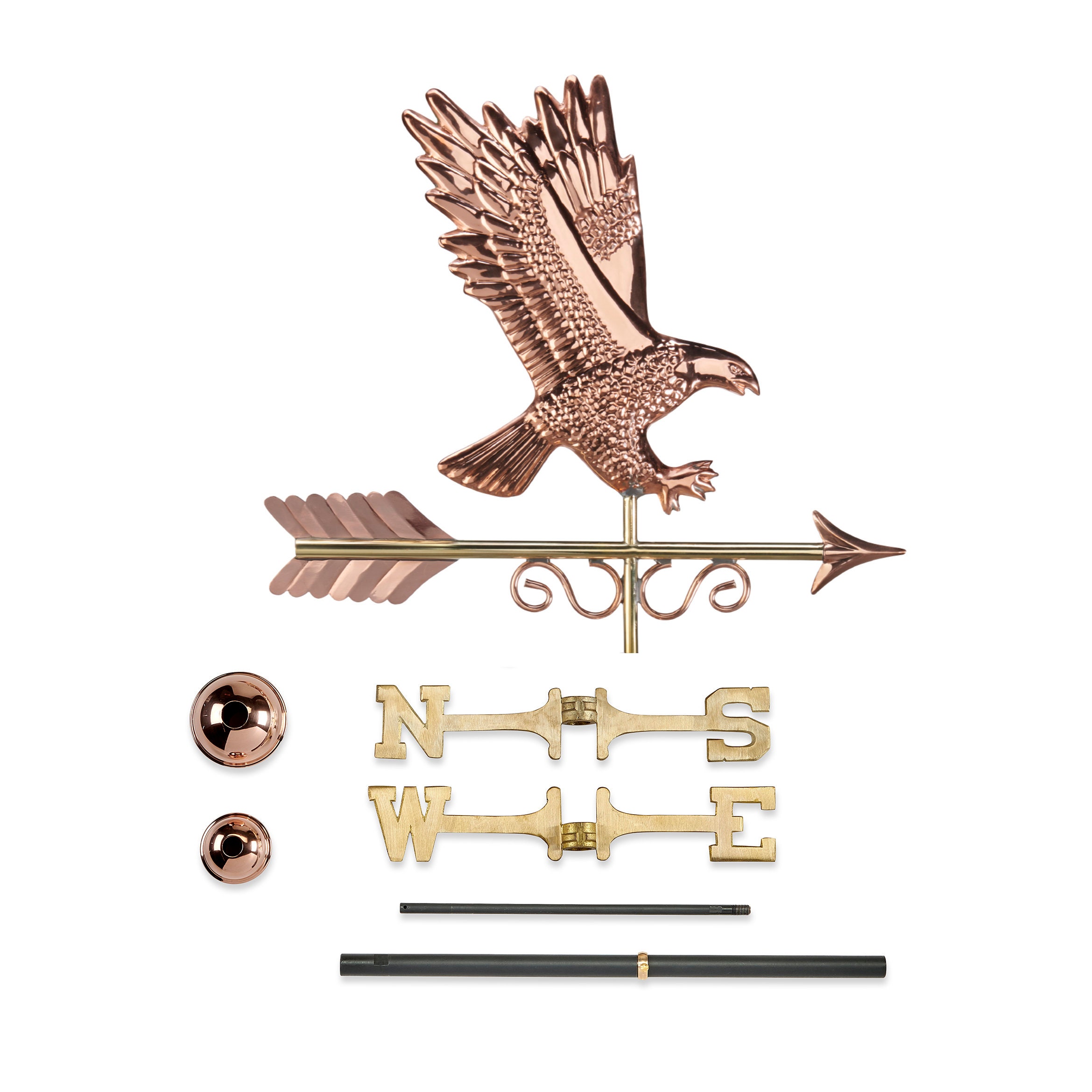Cupola And Good Directions Copper Eagle Weathervane - 35" Tall Roof ...