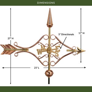 Victorian Arrow Weathervane - Pure Copper With a Roof Mount by Good ...