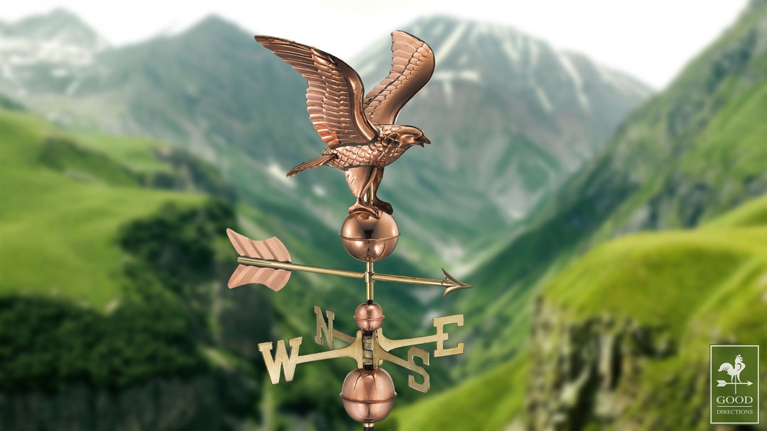 American Eagle Weathervane With Roof Mount - Pure Copper - Etsy