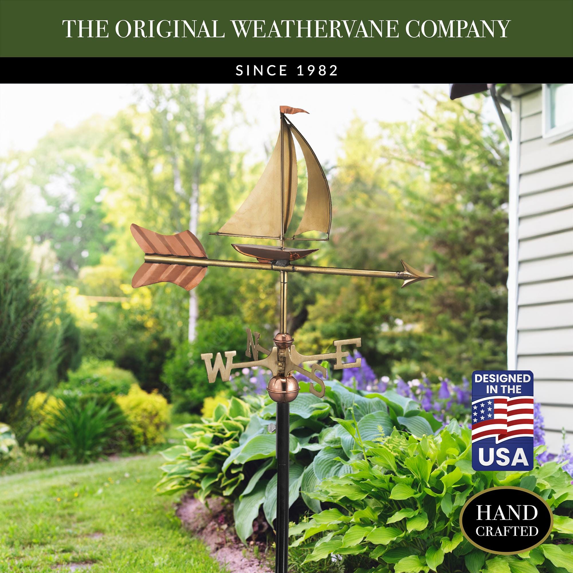 Sailboat Weathervane - Pure Copper With a Roof Mount or Garden Pole - Etsy