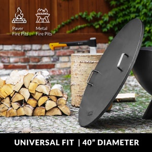 Fire Pit Lid / Cover - Powder-coated Steel Different Sizes Available ...
