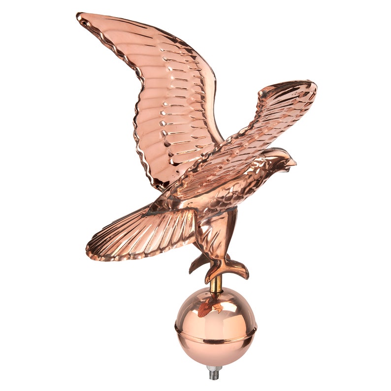 Pure Copper Eagle With Ball Flagpole Topper, 16" Wingspan - Etsy
