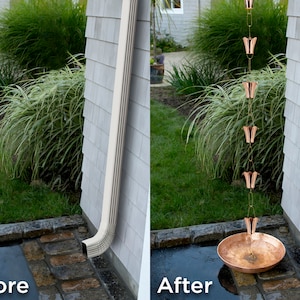 Pure Copper Fluted Flower Rain Chain, by Good Directions - Etsy