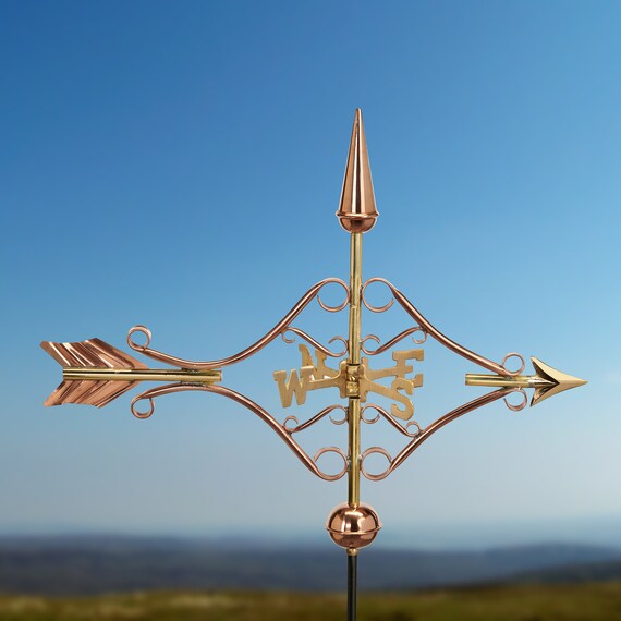 Victorian Arrow Weathervane Pure Copper With a Roof Mount or - Etsy