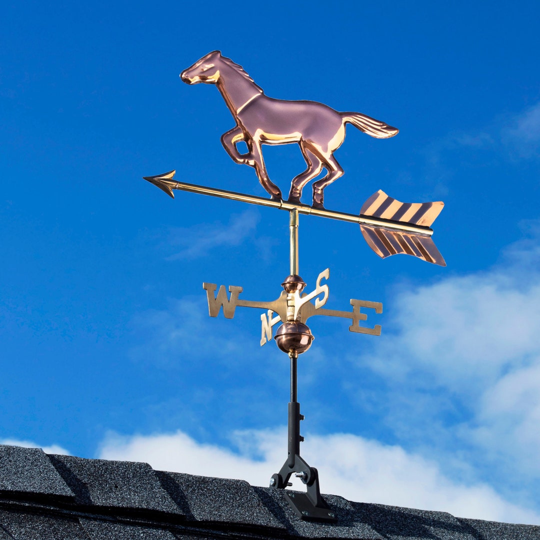 Horse Weathervane Pure Copper Wit a Roof Mount or Garden Pole - Etsy
