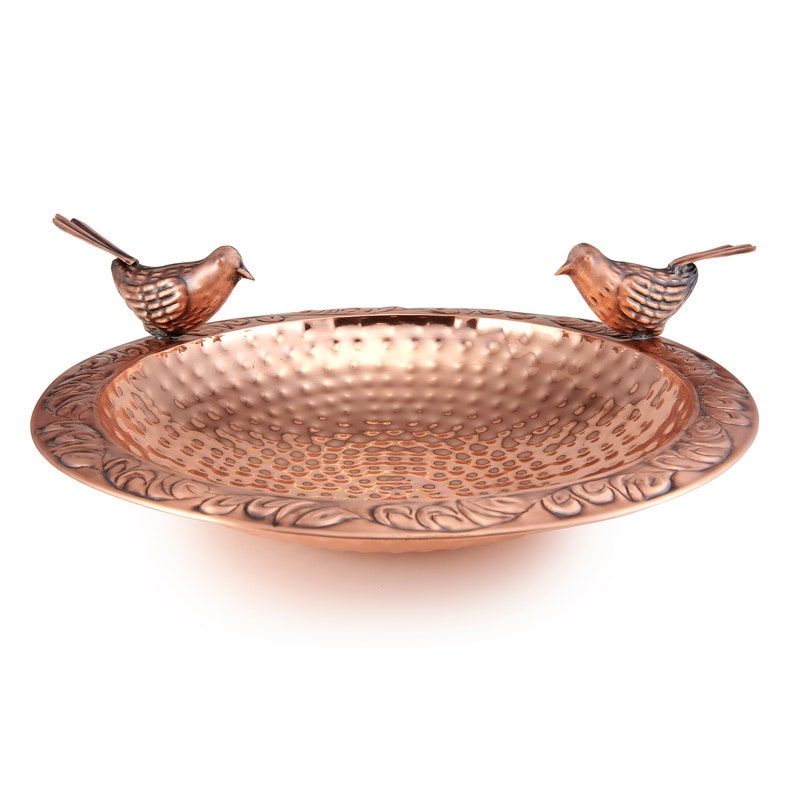 Pure Copper Bird Bath Featuring Two Copper Birds and a Tree - Etsy
