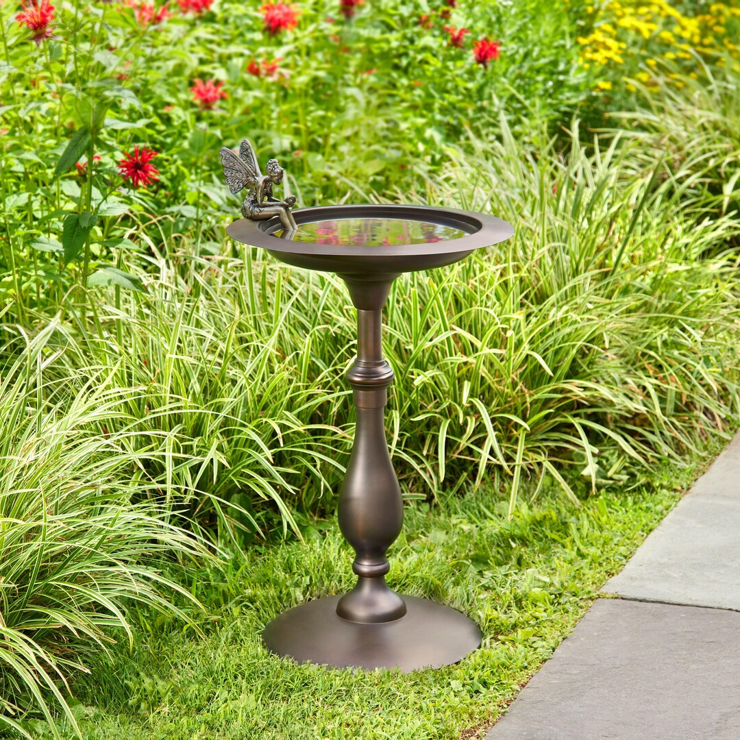 Classic Bronze Bird Bath Pedestal With Fairy Statue - Etsy