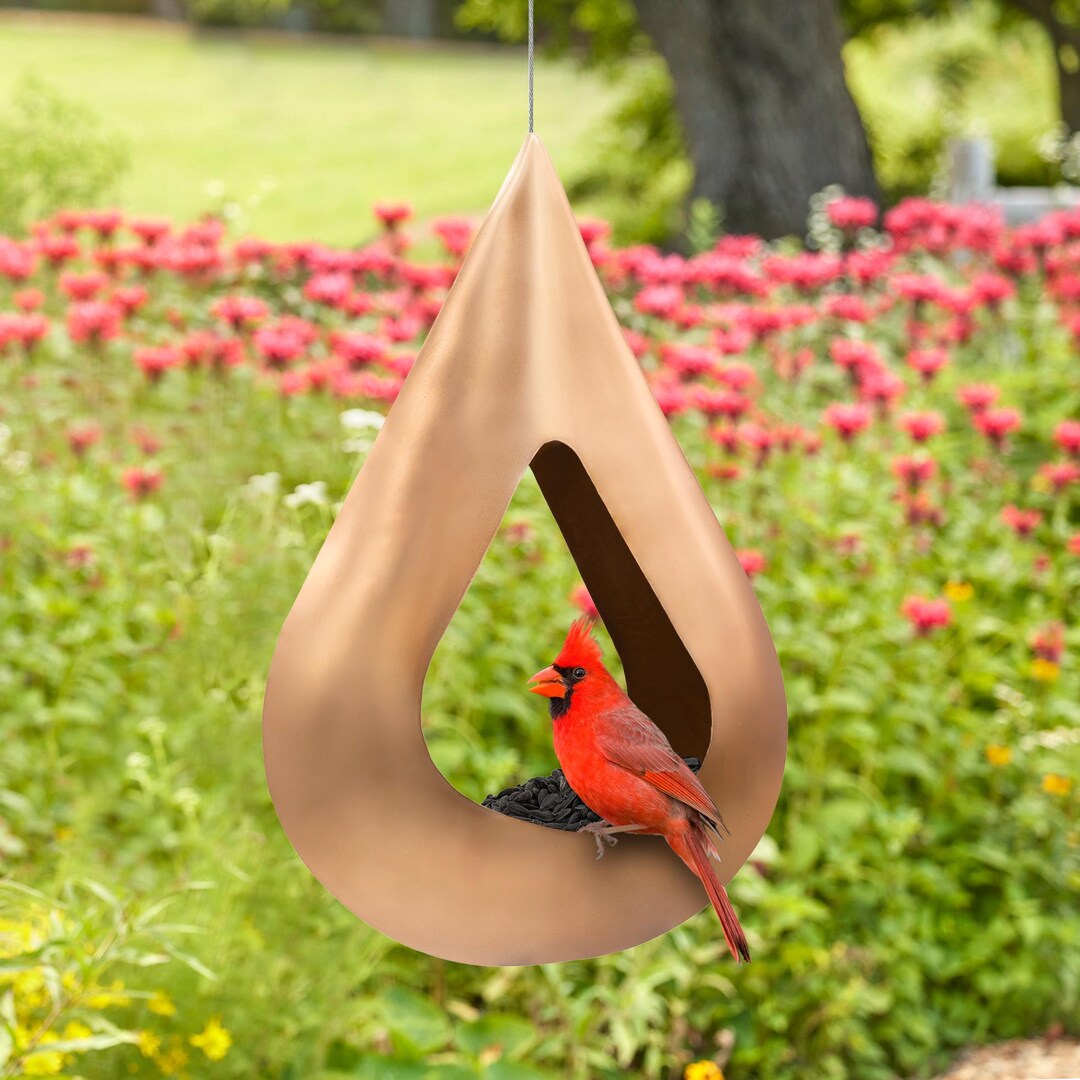 Rain Drop Fly-thru Copper Bird Feeder - Etsy