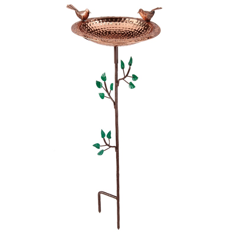Pure Copper Bird Bath Featuring Two Copper Birds and a Tree - Etsy