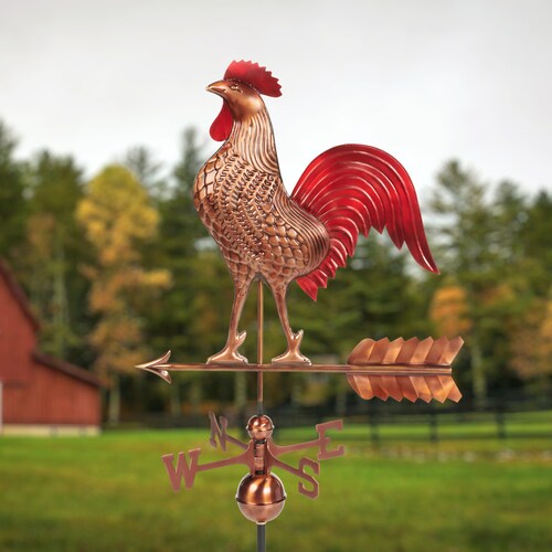 Rooster Weathervane Pure Copper With a Roof Mount or Garden - Etsy