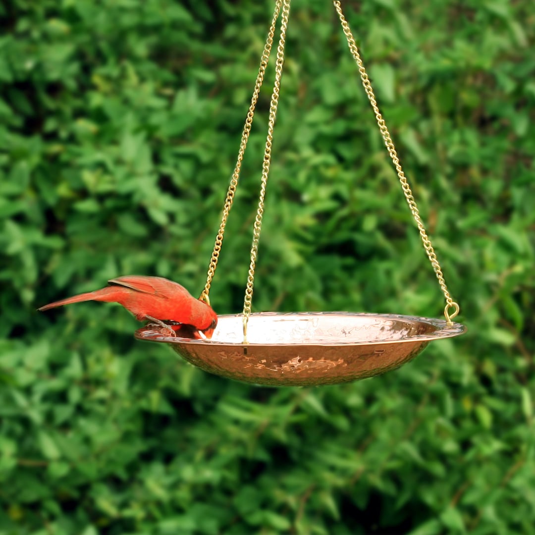 Pure Copper 13" Hanging Bird Bath - Etsy