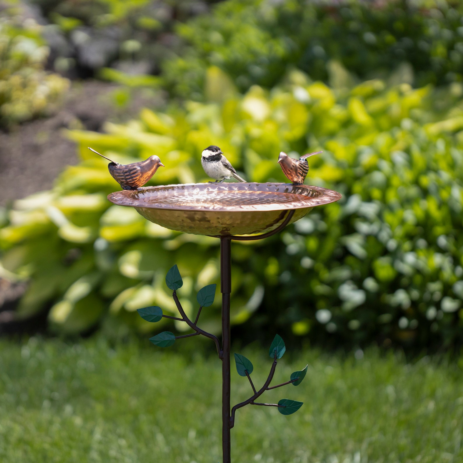 Pure Copper Bird Bath Featuring Two Copper Birds and a Tree - Etsy