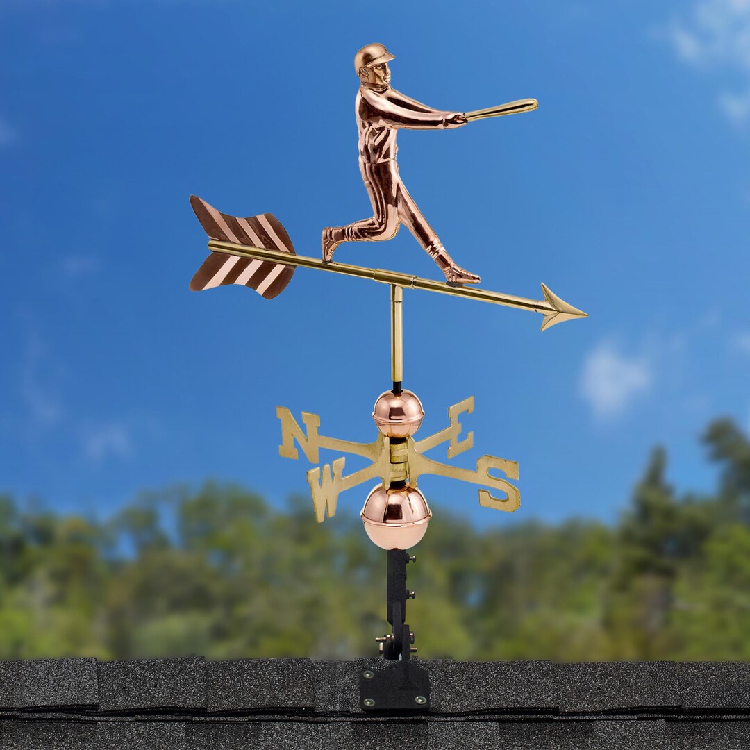 Baseball Player Copper Weathervane, Includes Roof Mount - Etsy