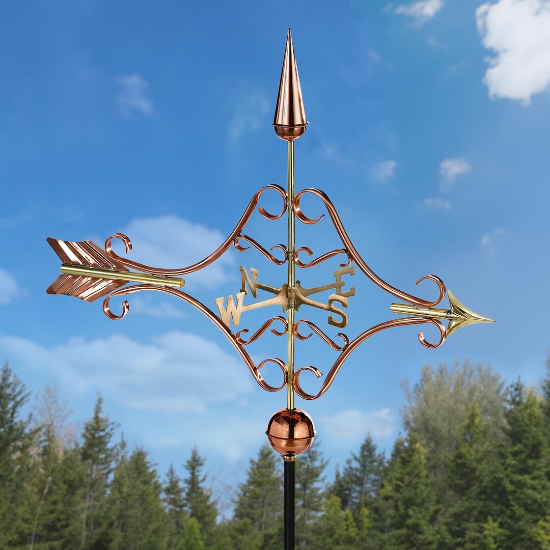 Victorian Arrow Weathervane With Roof Mount - Pure Copper - Etsy