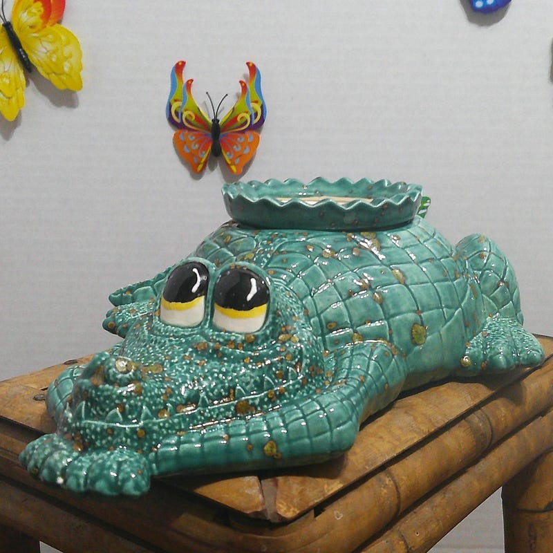 Alligator Planter - Etsy