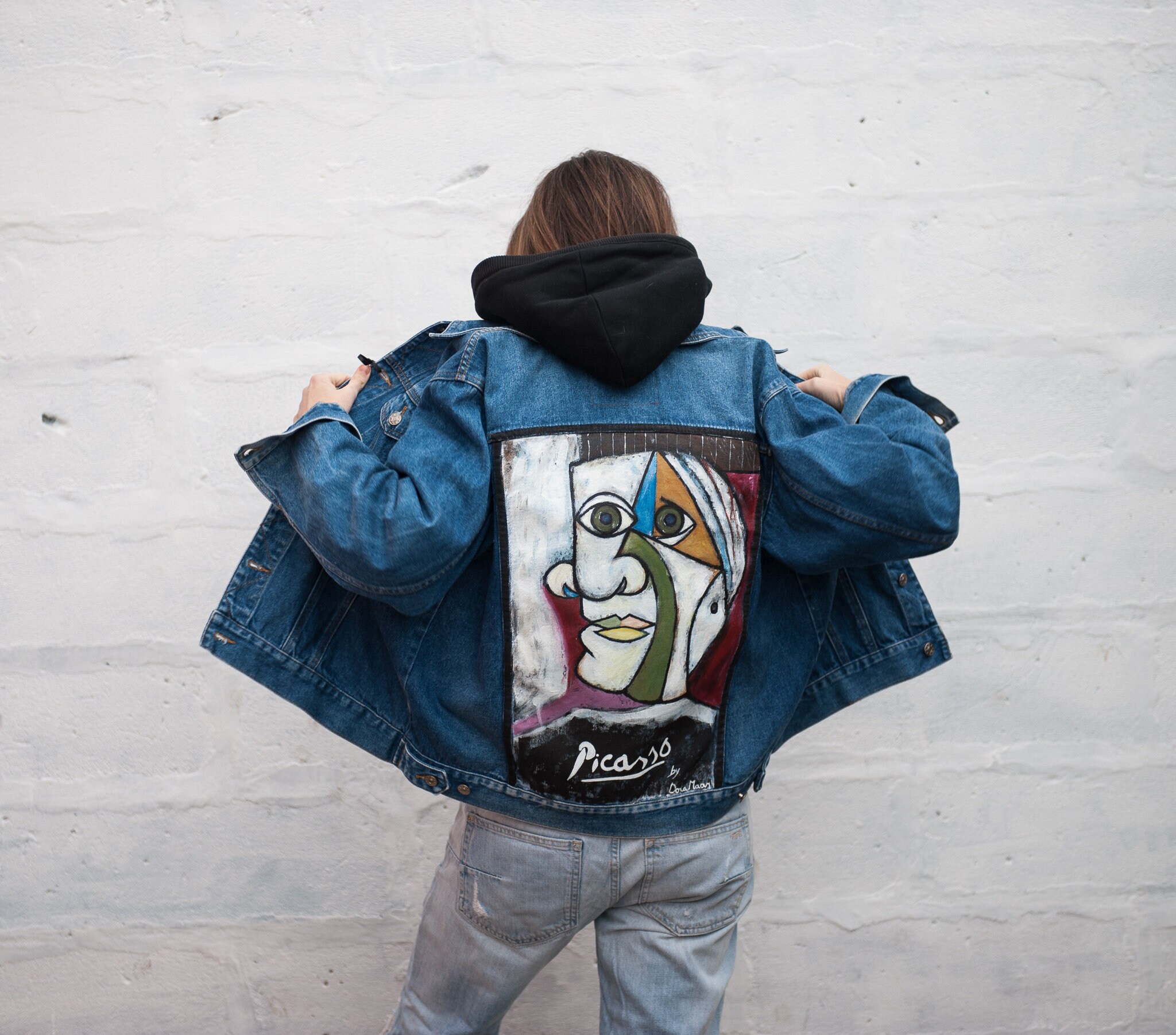 PICASSO Hand Painted Jeans Jacket - Etsy