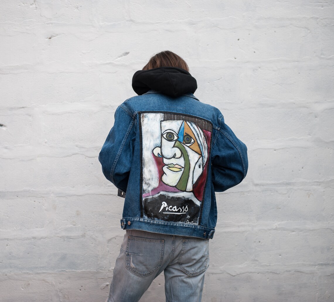 PICASSO Hand Painted Jeans Jacket - Etsy