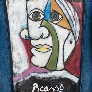 PICASSO Hand Painted Jeans Jacket - Etsy