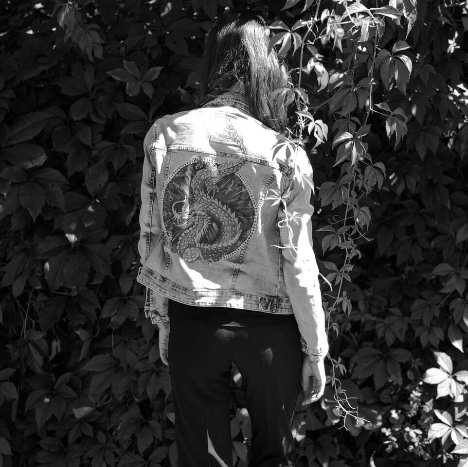 DRAGON Hand Painted Jeans Jacket - Etsy