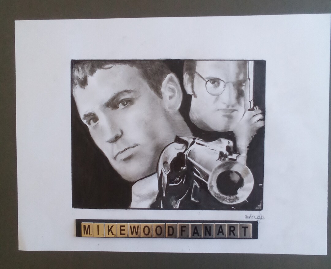 George Clooney & Quentin Tarantino Drawing - Etsy