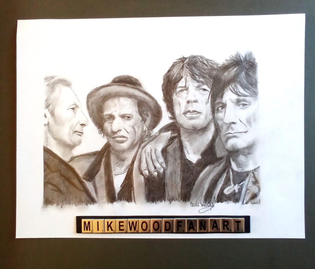 The Rolling Stones Pencil Drawing - Etsy