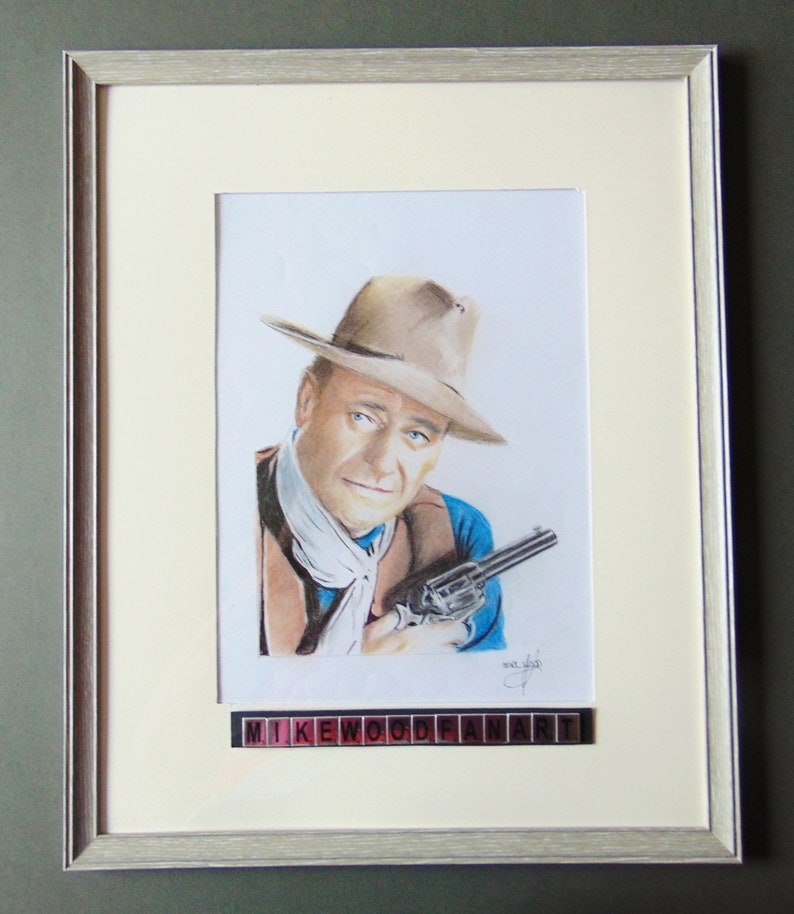 John Wayne Portrait Drawing - Etsy