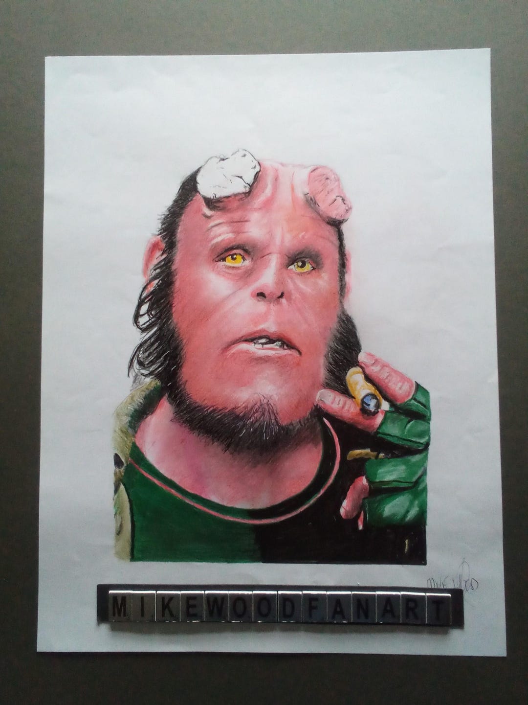 Hellboy Portrait Drawing - Etsy