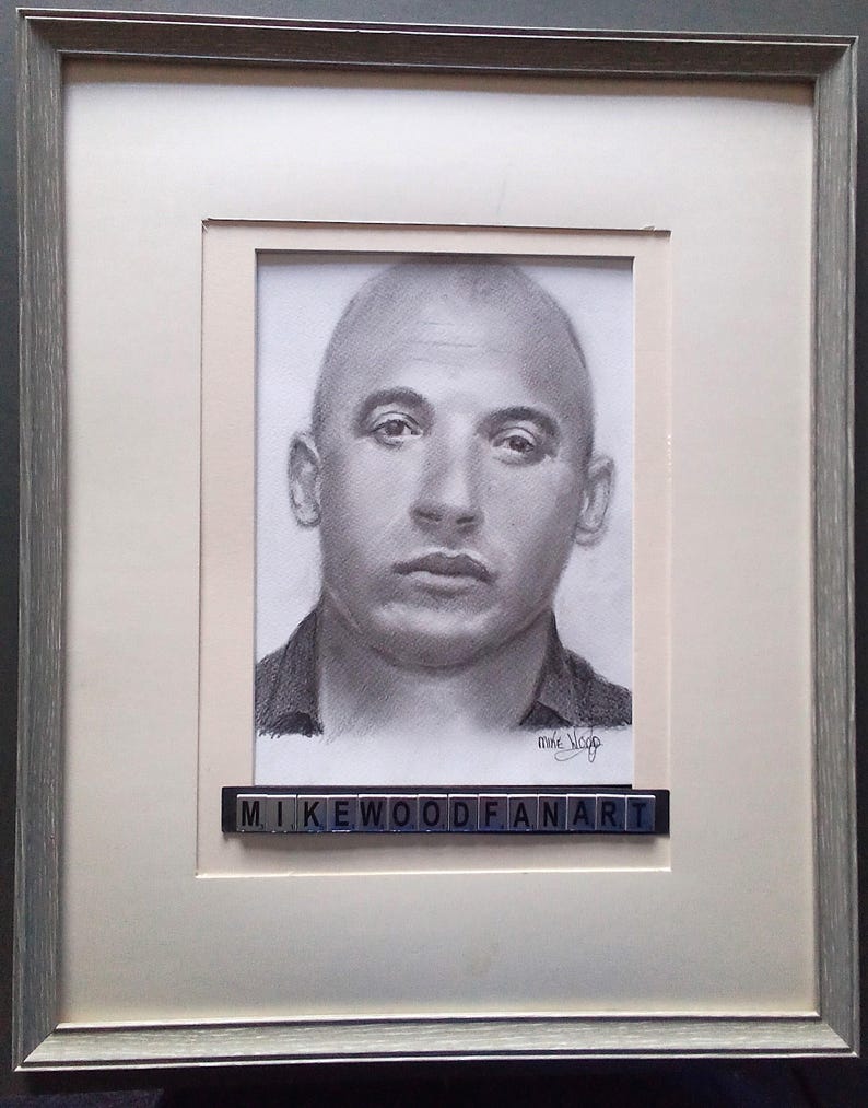 Vin Diesel Portrait Drawing - Etsy
