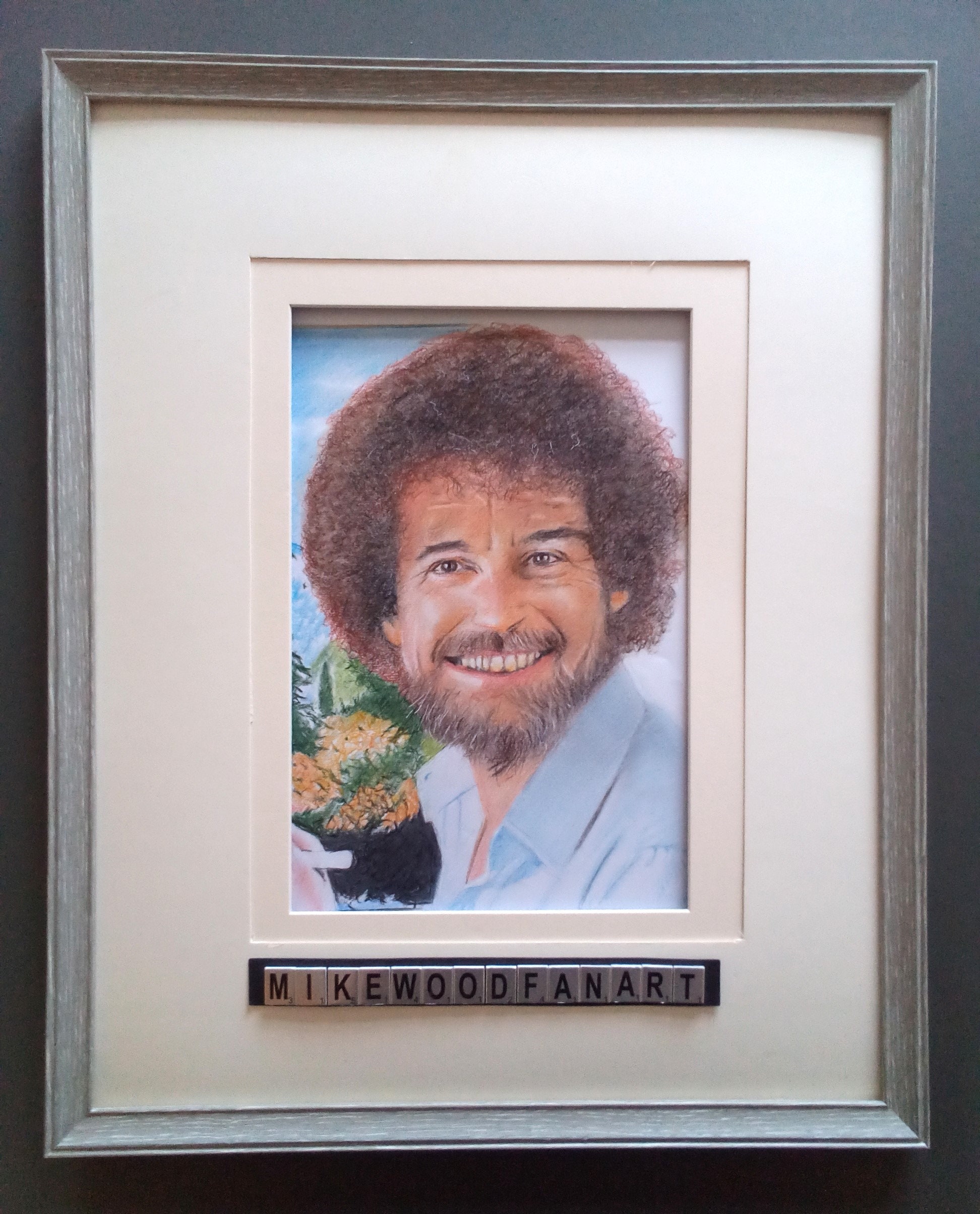 Bob Ross Original Portrait Drawing - Etsy