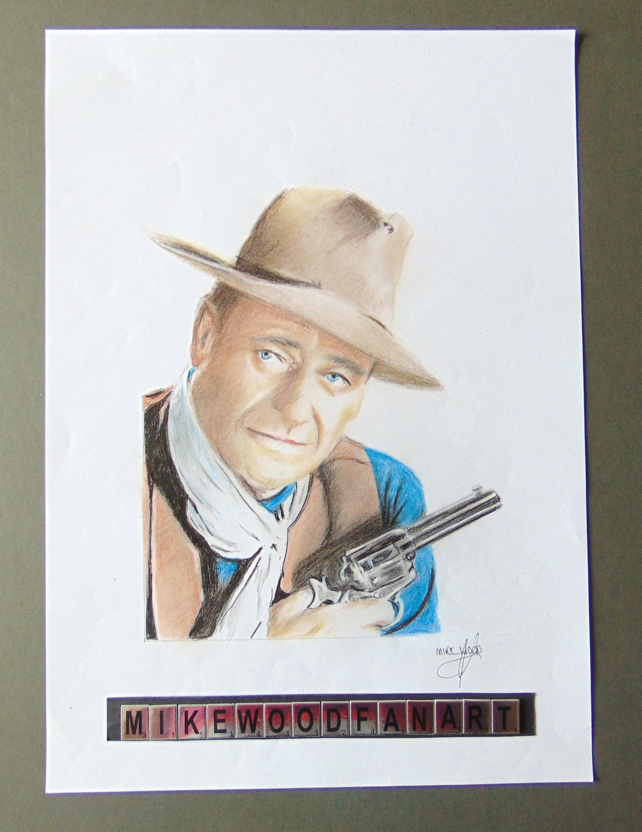 John Wayne Portrait Drawing - Etsy