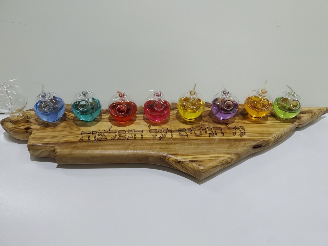 A Chnukia -the Glasses Can Be Filled With Oil in Variety of Colors-the ...