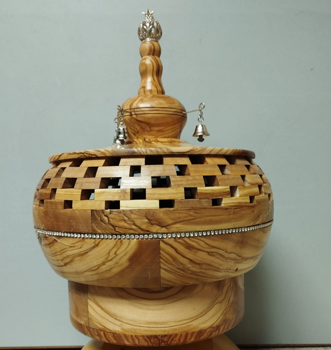 A Unique Crown for the Tora Roll Made of Selected Olive Wood, Torah ...