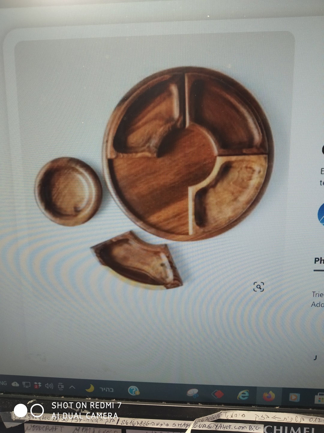 Olive Wood Tray With 5 Serving Jars, Wooden Appetizer Platter Set ...