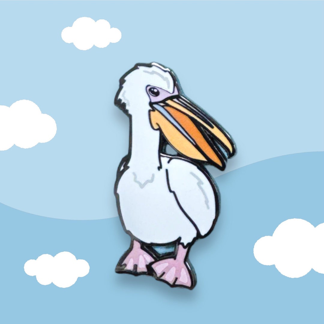 White Pelican Enamel Pin • Patreon Exclusive - Etsy