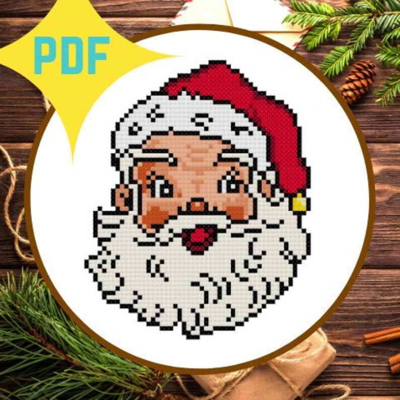 Santa Claus Cross Stitch PATTERN DOWNLOAD - Etsy